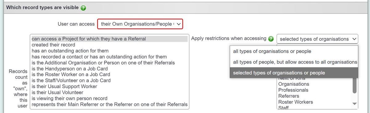 See own clients - Charitylog Manual