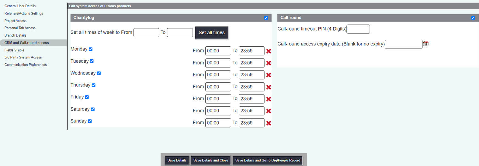 Users - Charitylog Manual